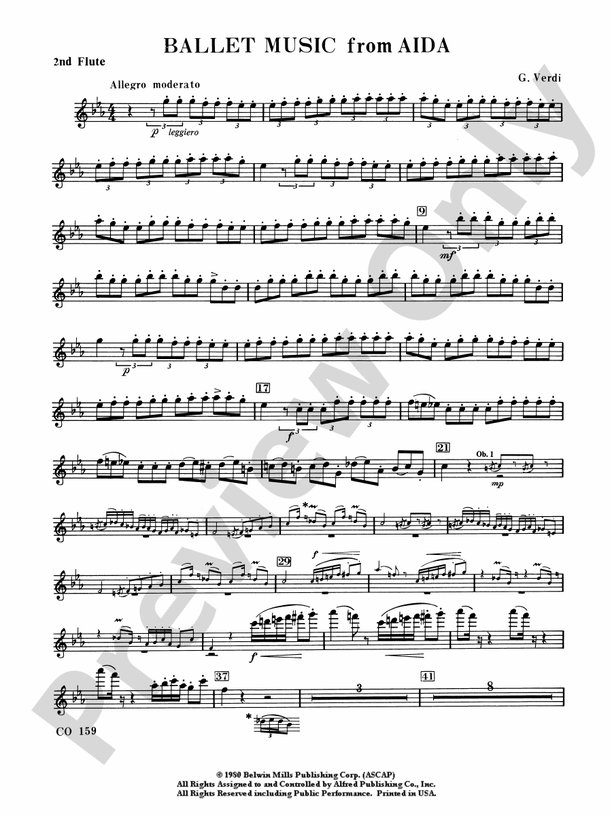 Ballet Music from Aïda: 2nd Flute: 2nd Flute Part - Digital Sheet Music ...