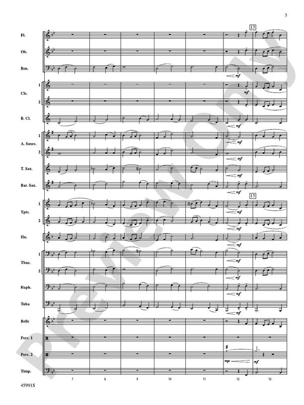 Snowfall: Concert Band Conductor Score & Parts: Chris M. Bernotas ...