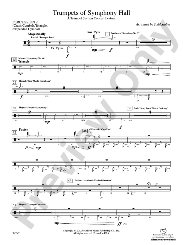 Trumpets of Symphony Hall: 2nd Percussion: 2nd Percussion Part ...