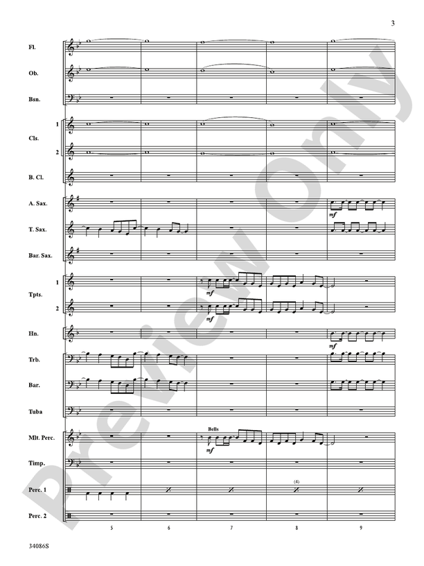 The Edge of Glory: Score: Concert Band Score - Digital Sheet Music Download