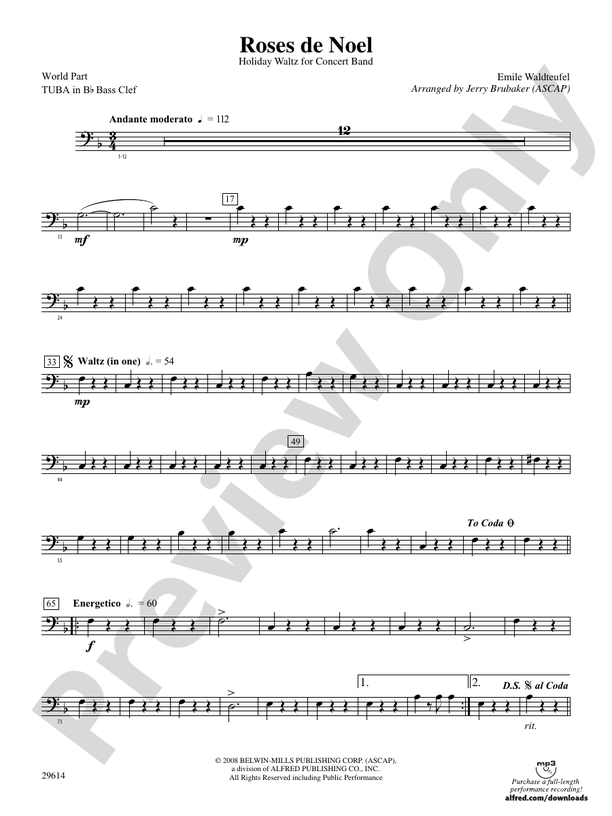 Roses de Noel: (wp) B-flat Tuba B.C.: (wp) B-flat Tuba B.C. World Part ...