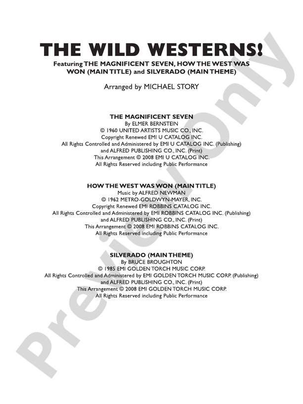 The Wild Westerns!: Score: Concert Band Score - Digital Sheet Music ...