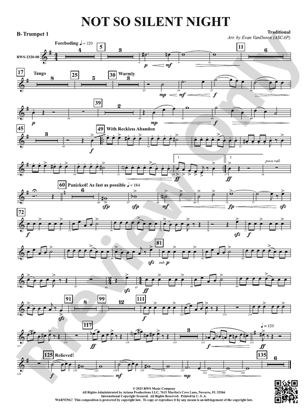 Not So Silent Night: 1st B-flat Trumpet: 1st B-flat Trumpet Part ...