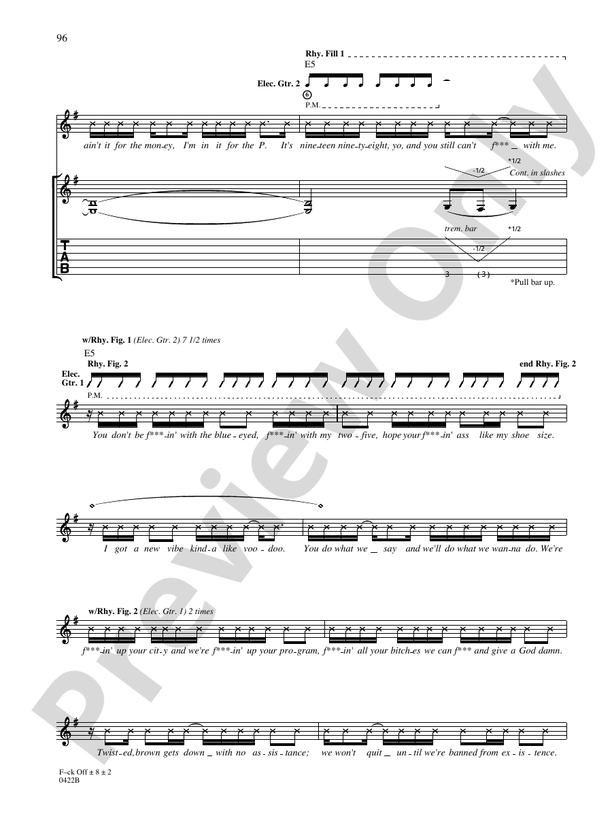 F-ck Off: Guitar: Kid Rock - Digital Sheet Music Download