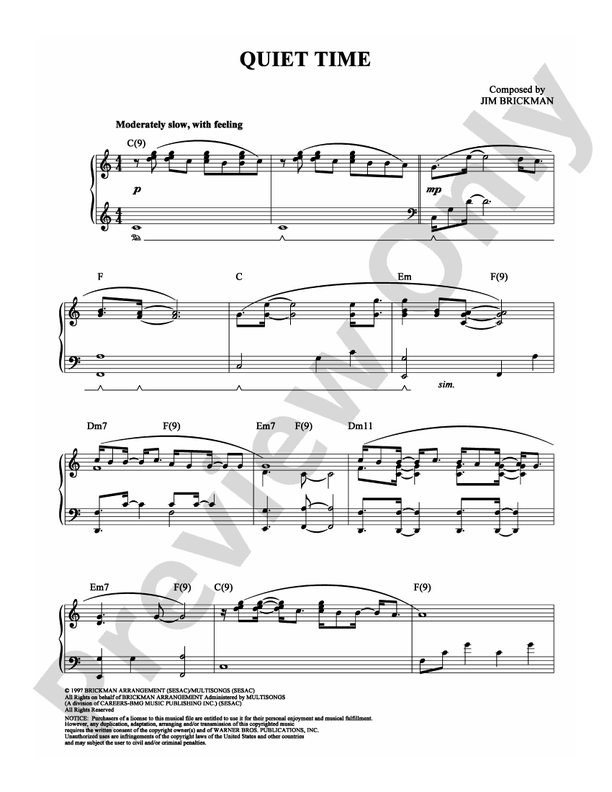 Quiet Time: Piano: Jim Brickman - Digital Sheet Music Download