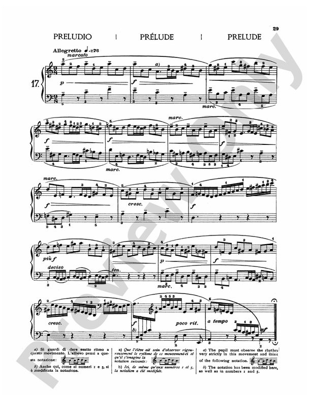 Bach: Twenty Three Easy Pieces (Ed. Mugellini): 17. Prelude in A Minor ...