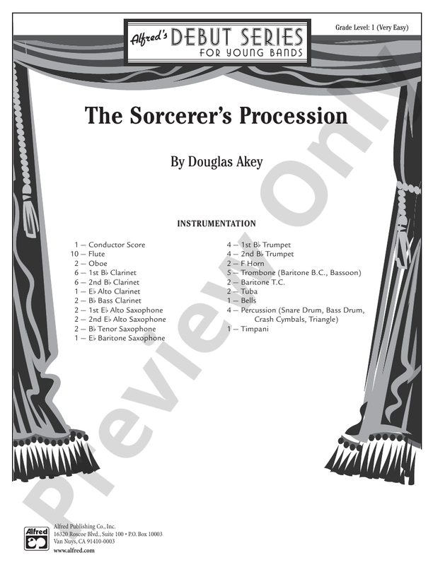 The Sorcerer's Procession: Concert Band Conductor Score & Parts ...