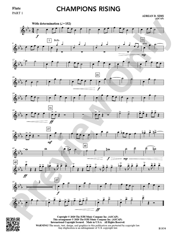 Champions Rising: Part 1 - Flute: Part 1 - Flute Part: Adrian B. Sims ...