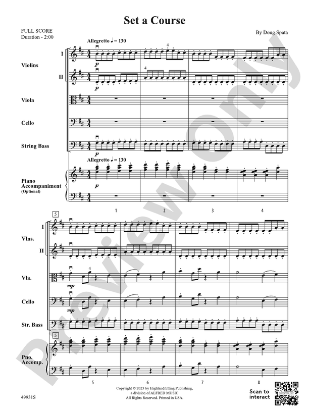 Set a Course: String Orchestra Score & Parts: Doug Spata - Digital ...