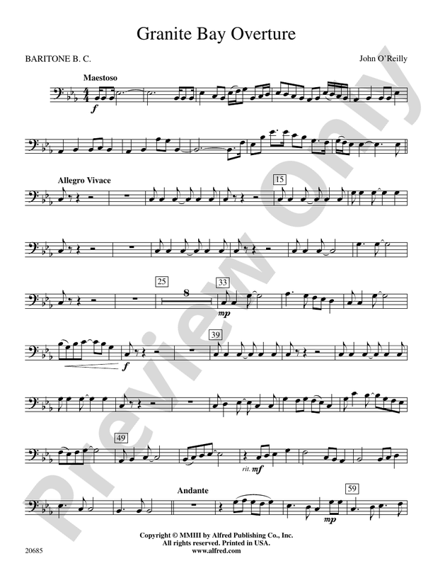 Granite Bay Overture: Baritone B.C.: Baritone B.C. Part - Digital Sheet Music Download