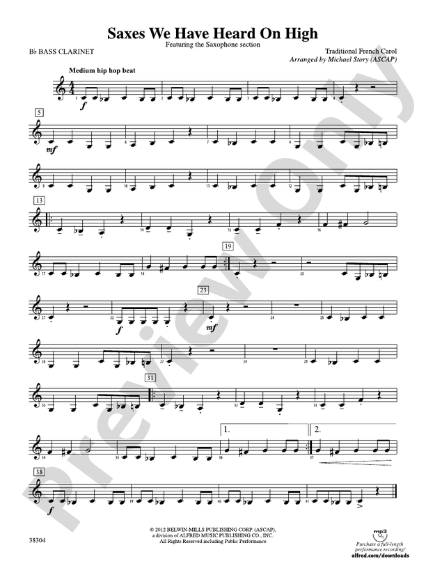 Saxes We Have Heard on High: B-flat Bass Clarinet: B-flat Bass Clarinet ...