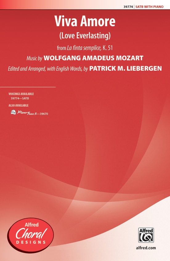 Viva Amore: SATB Choral Octavo: Wolfgang Amadeus Mozart - Digital Sheet ...