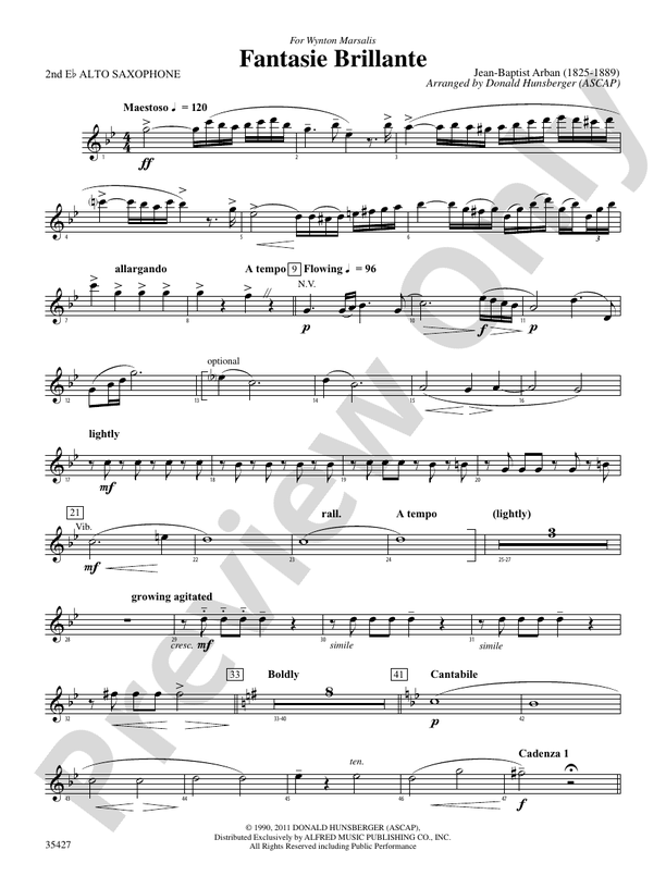 Fantasie Brillante 2nd E Flat Alto Saxophone 2nd E Flat Alto