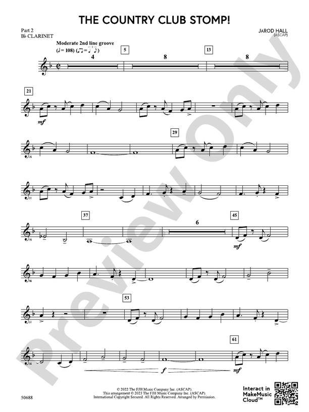The Country Club Stomp!: Part 2 - B-flat Clarinet: Part 2 - B-flat ...