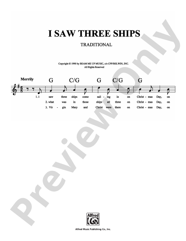 I Saw Three Ships: Lead Sheet: Traditional - Digital Sheet Music Download
