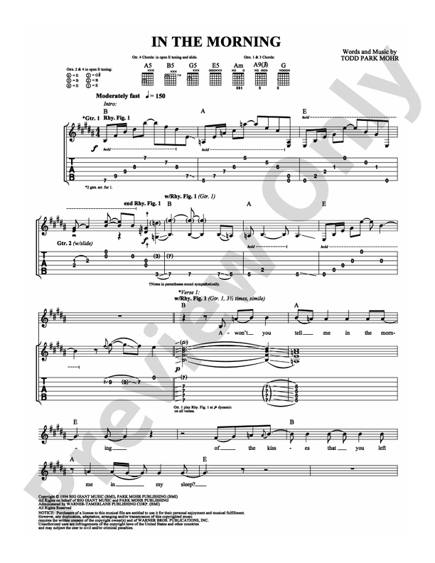 In the Morning: Guitar TAB: Big Head Todd & The Monsters - Digital ...