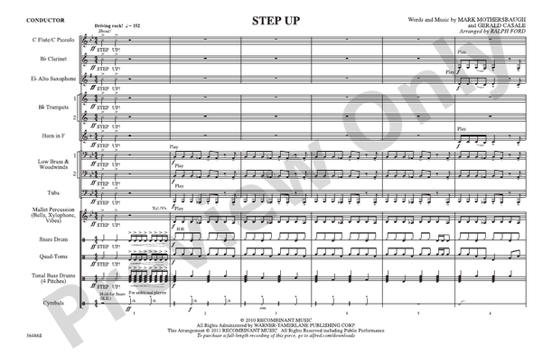 Step Up: Score: Marching Band Score - Digital Sheet Music Download