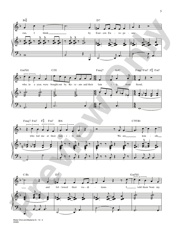 Mister Choi and Madame G (from "Elegies: A Song Cycle"): Piano/Vocal/Chords: William Finn ...