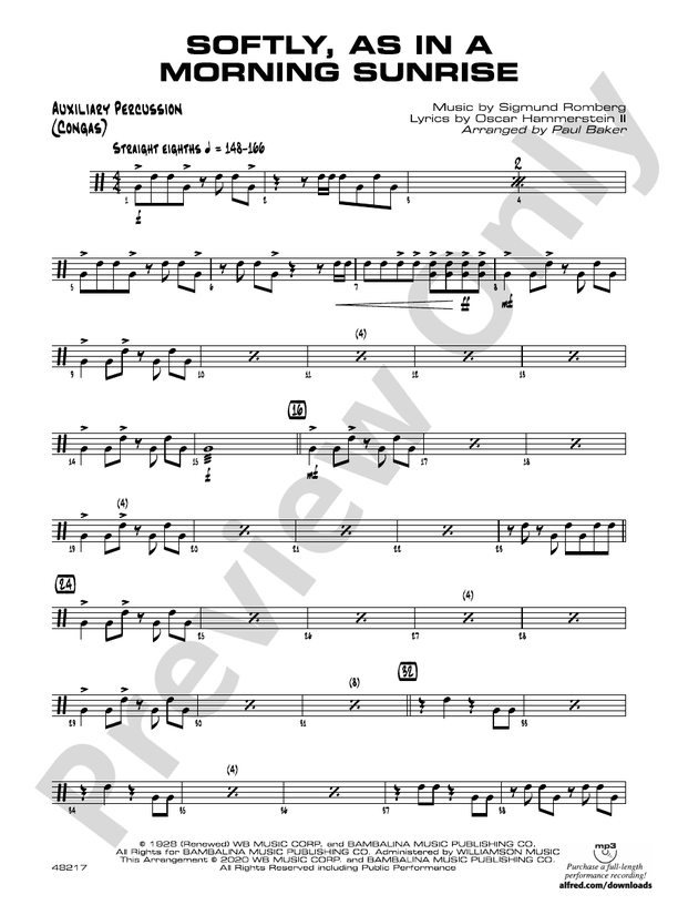 Softly, as in a Morning Sunrise: Auxiliary Percussion: Auxiliary ...