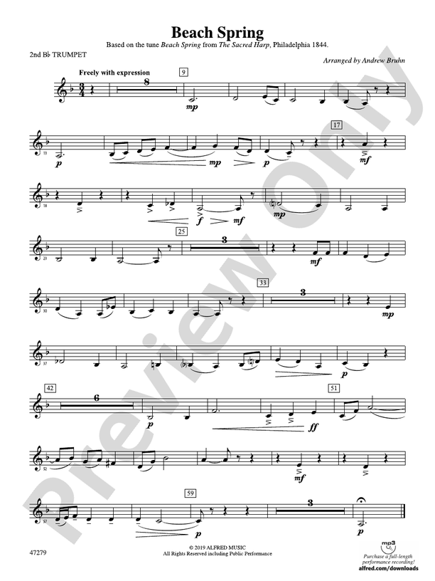 Beach Spring: 2nd B-flat Trumpet: 2nd B-flat Trumpet Part - Digital ...