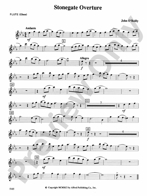 Stonegate Overture: Flute: Flute Part - Digital Sheet Music Download