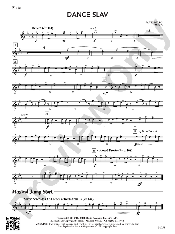 Dance Slav: Flute: Flute Part: Jack Wilds - Digital Sheet Music Download