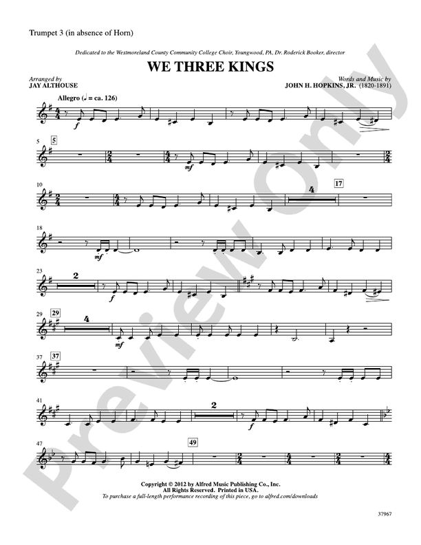 We Three Kings: 3rd B-flat Trumpet: 3rd B-flat Trumpet Part - Digital ...