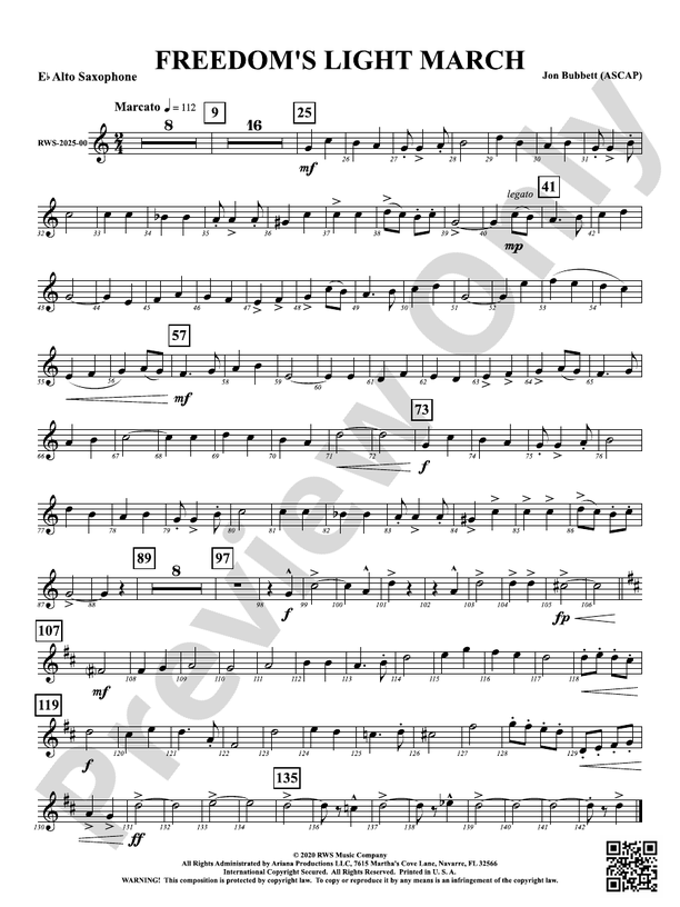 Freedom's Light March: 1st E-flat Alto Saxophone: 1st E-flat Alto ...