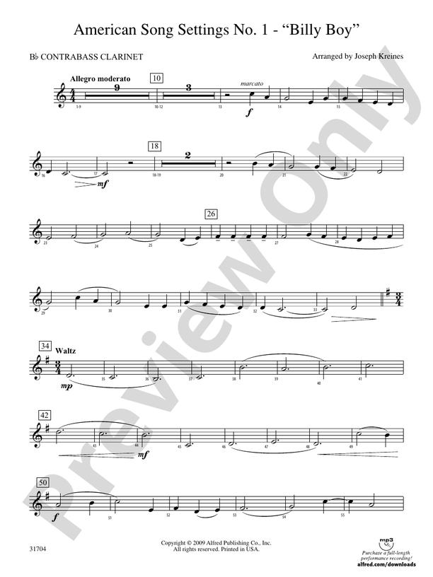 American Song Settings, No. 1: (wp) B-flat Contrabass Clarinet: (wp) B-flat Contrabass Clarinet ...