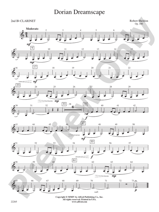 Dorian Dreamscape: 2nd B-flat Clarinet: 2nd B-flat Clarinet Part ...