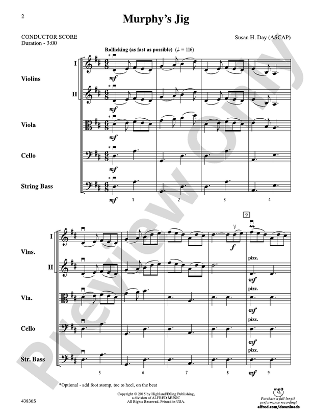 Murphy's Jig: Score: String Orchestra Score - Digital Sheet Music Download