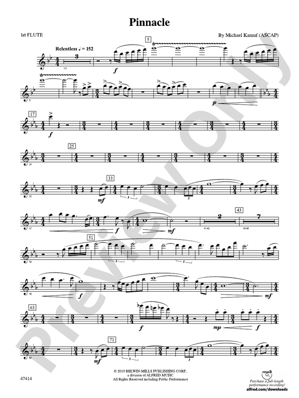 Pinnacle: Flute: Flute Part - Digital Sheet Music Download