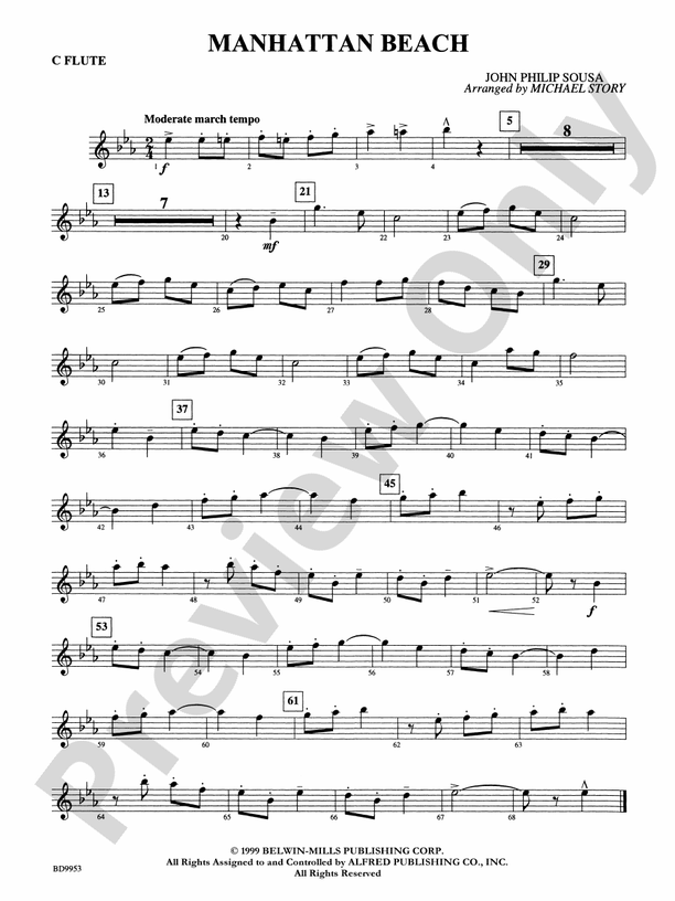 Manhattan Beach: Flute: Flute Part - Digital Sheet Music Download