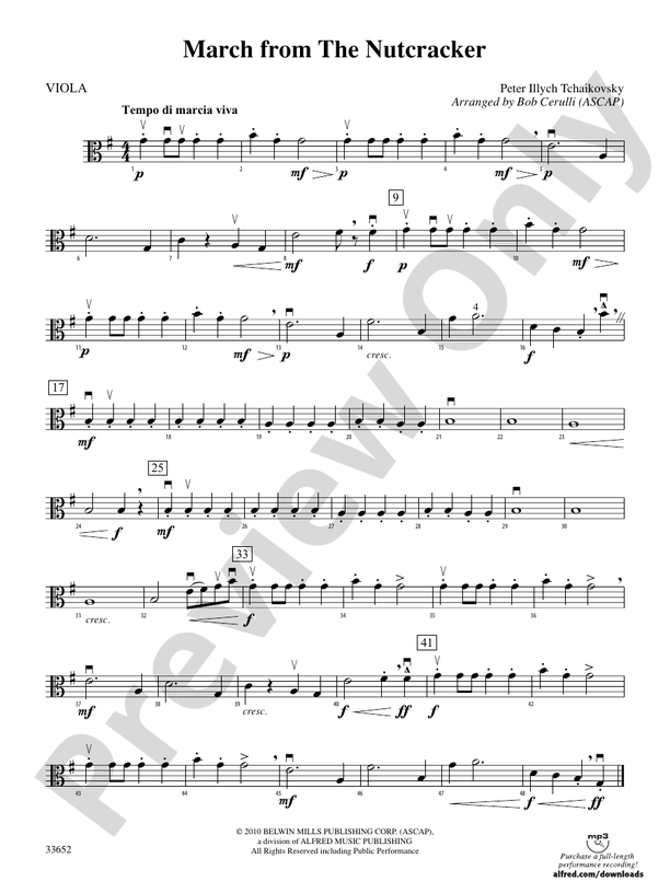 March from The Nutcracker: Viola: Viola Part - Digital Sheet Music Download