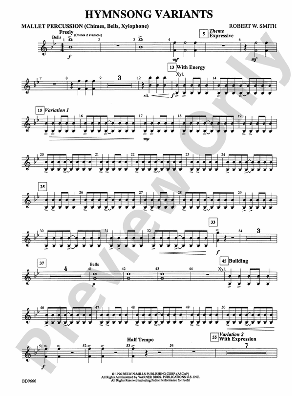Hymnsong Variants: Mallets: Mallets Part - Digital Sheet Music Download
