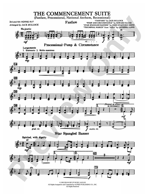 Commencement Suite (featuring a Fanfare, Processional, The National ...