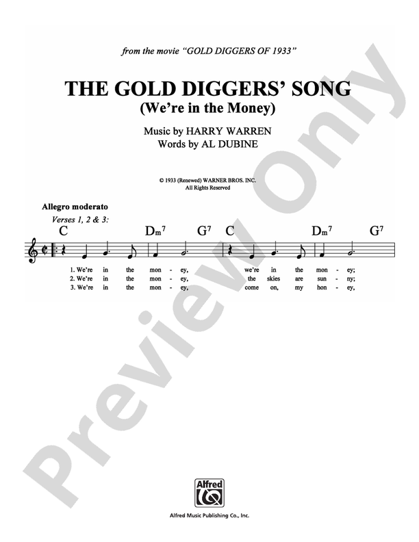 The Gold Diggers' Song (We're in the Money): Lead Sheet: Harry Warren ...