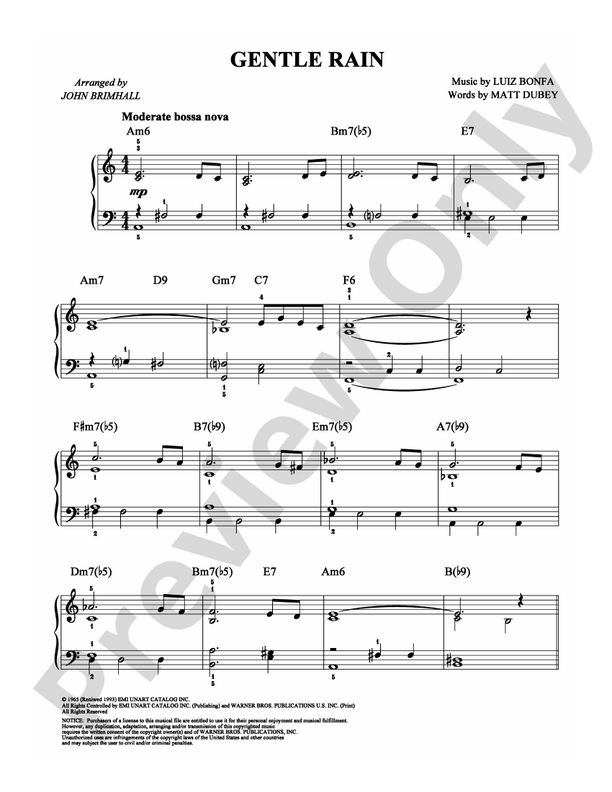 Gentle Rain: Easy Piano: Luiz Bonfa - Digital Sheet Music Download