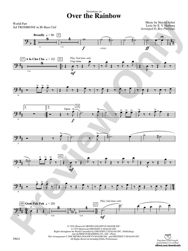 Over the Rainbow (from The Wizard of Oz), Variations on: (wp) 3rd B ...