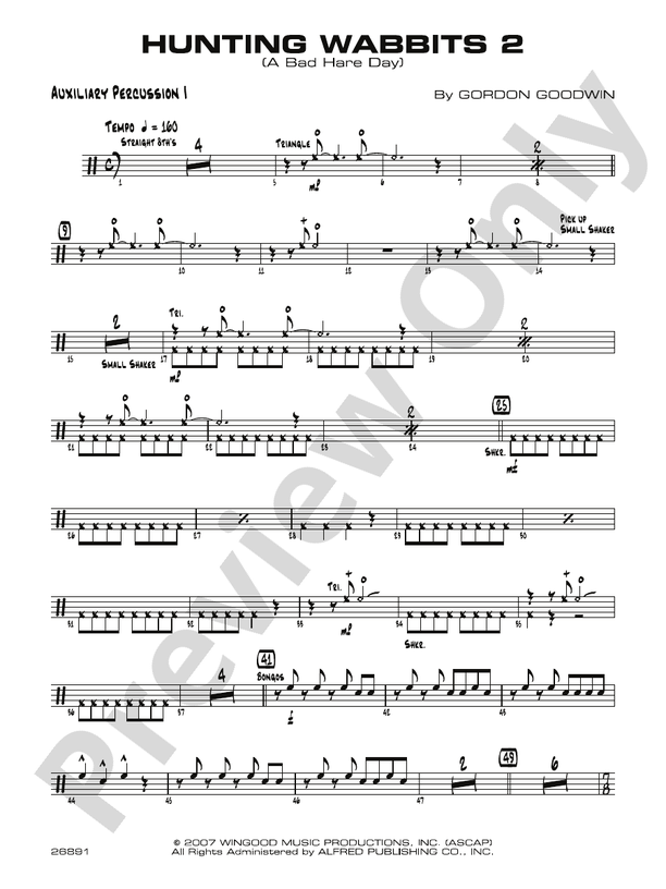Hunting Wabbits 2 (A Bad Hare Day): Auxiliary Percussion 1: Auxiliary ...