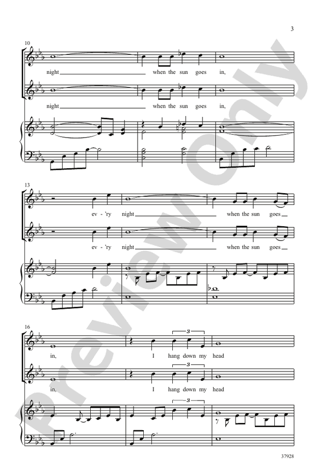 Every Night When the Sun Goes In: 2-Part Choral Octavo - Digital Sheet ...