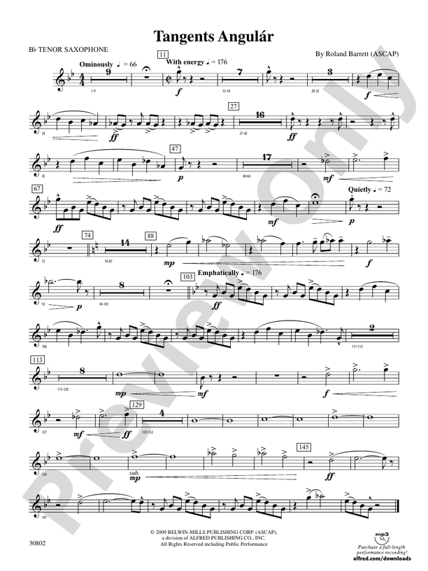 Tangents Angulár: B-flat Tenor Saxophone: B-flat Tenor Saxophone Part ...