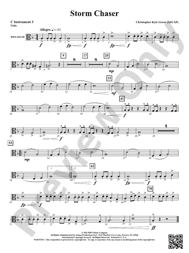 Storm Chaser: Part 3 - Viola: Part 3 - Viola Part: Christopher Kyle ...