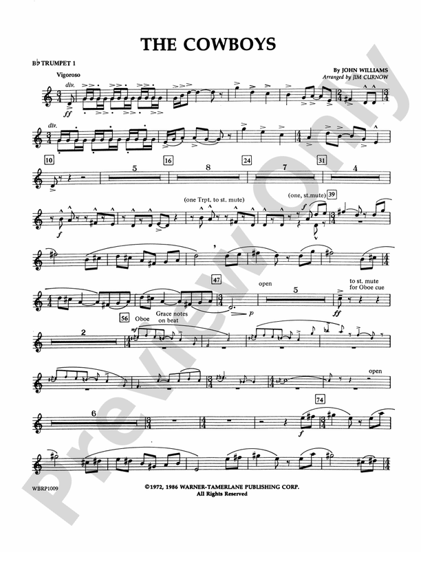 The Cowboys: 1st B-flat Trumpet: 1st B-flat Trumpet Part - Digital ...