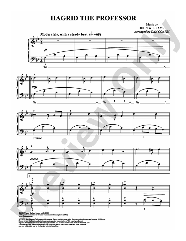 Hagrid the Professor: Easy Piano: John Williams - Digital Sheet Music ...