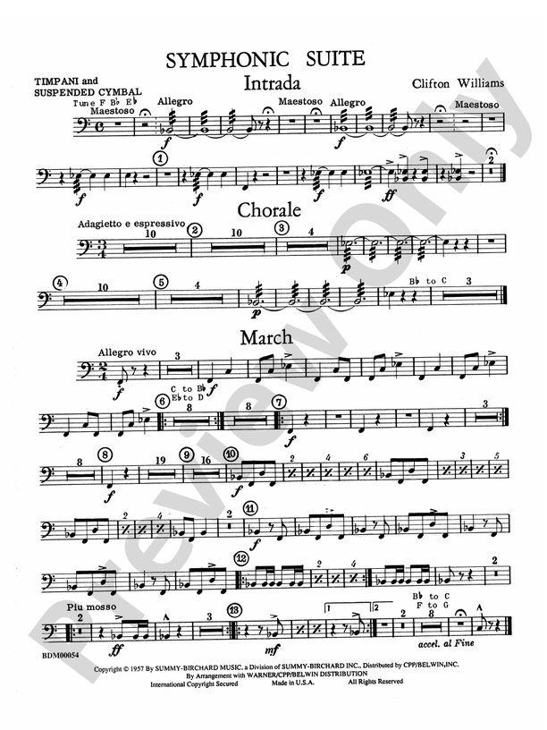 Symphonic Suite: Timpani: Timpani Part - Digital Sheet Music Download