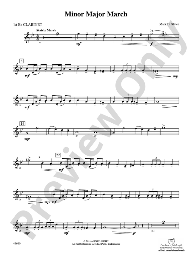 Minor Major March: 1st B-flat Clarinet: 1st B-flat Clarinet Part - Digital Sheet Music Download