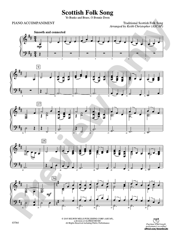 Scottish Folk Song: Piano Accompaniment: Piano Accompaniment Part ...