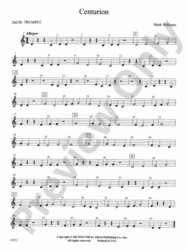 Centurion: 2nd B-flat Trumpet: 2nd B-flat Trumpet Part - Digital Sheet Music Download