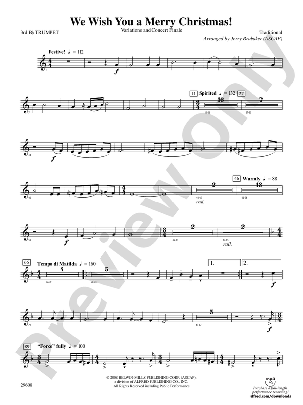 We Wish You a Merry Christmas!: 3rd B-flat Trumpet: 3rd B-flat Trumpet ...